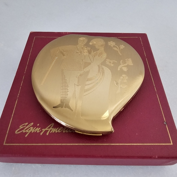 Vintage | Makeup | Elgin American Vintage Victorian Couple Heart Powder ...